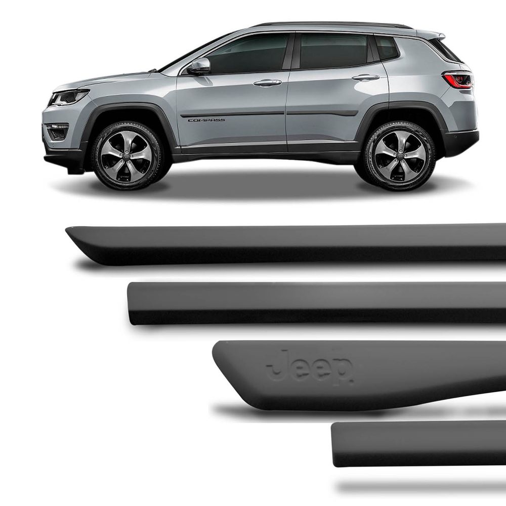 Friso Lateral Jeep Compass Cinza Antique Logo - Connect Parts