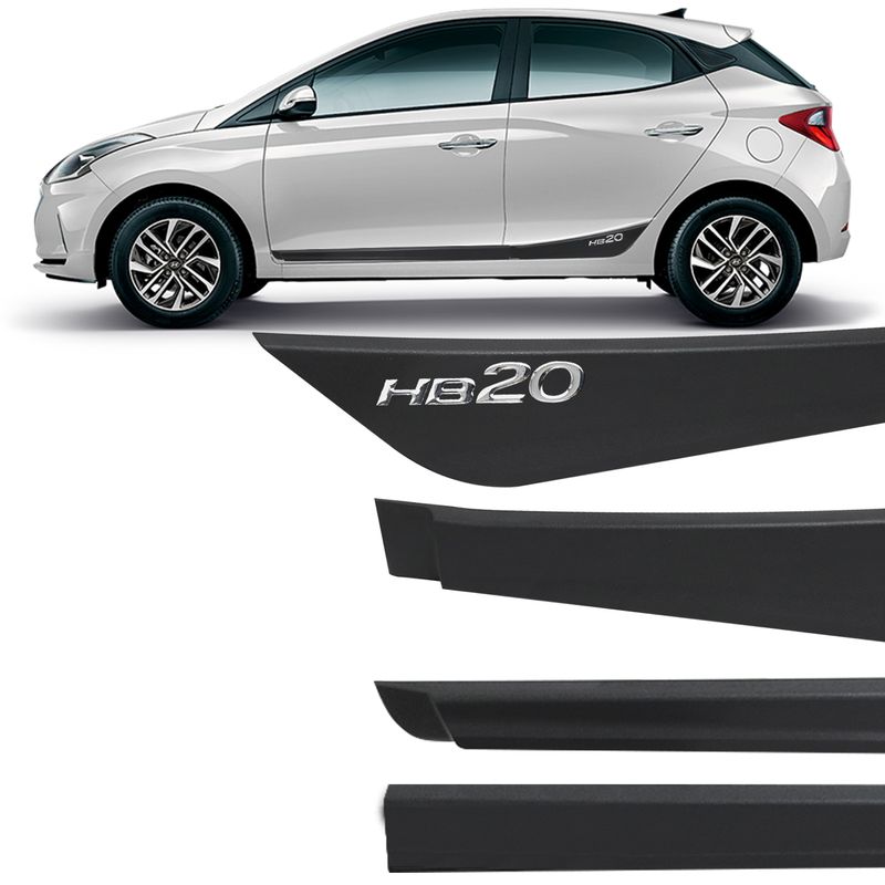 Jogo Friso Lateral HB20 Hatch 2020 a 2023 - Connect Parts